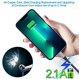 iPhone Charger, WELAKER Nylon Braided 5Pack 6ft Lightning Cable [Apple MFi Certified] Fast Charging High Speed Data Sync Phone Cord Compatible with iPhone 14 13 12 11 Pro Max XS XR XS X Plus iPad Mini