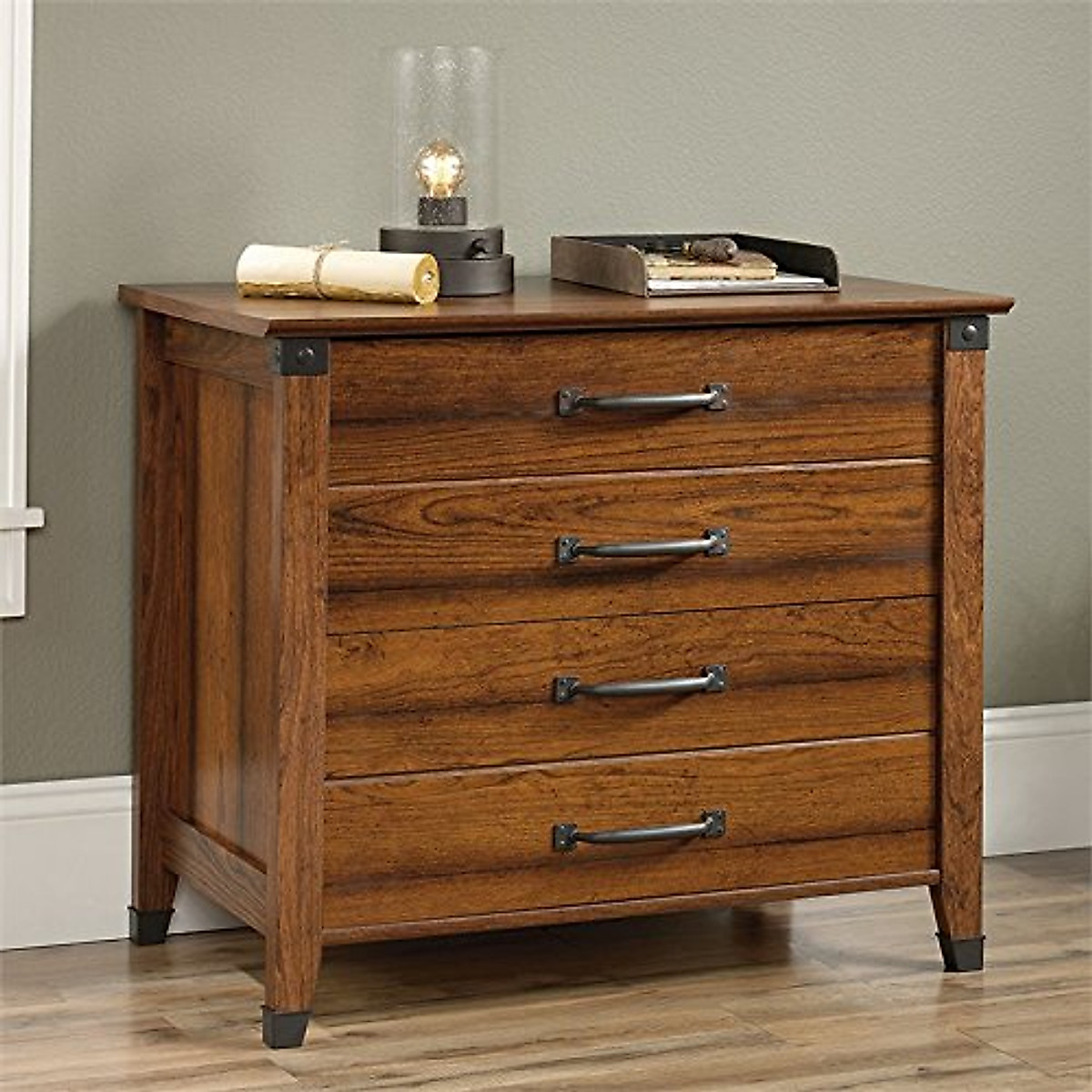 Sauder Carson Forge Lateral File, Washington Cherry finish