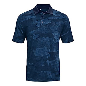 Under Armour Men's Standard Playoff 2.0 Short Sleeve Jacquard Polo, (408) Academy/Petrol Blue/Academy, Medium