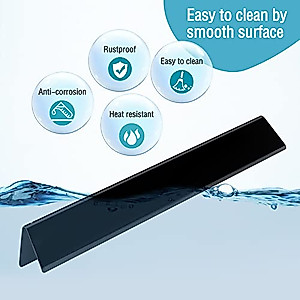 STCNADCR 2 Pack Heat Deflector& 5 Pack Flavorizer Bars Grill Replacement Parts for Weber Genesis 300 Series E310 E320 E330 S310 S320 S330 E-310 E-320 S-310 S-320，Porcelain-enameled