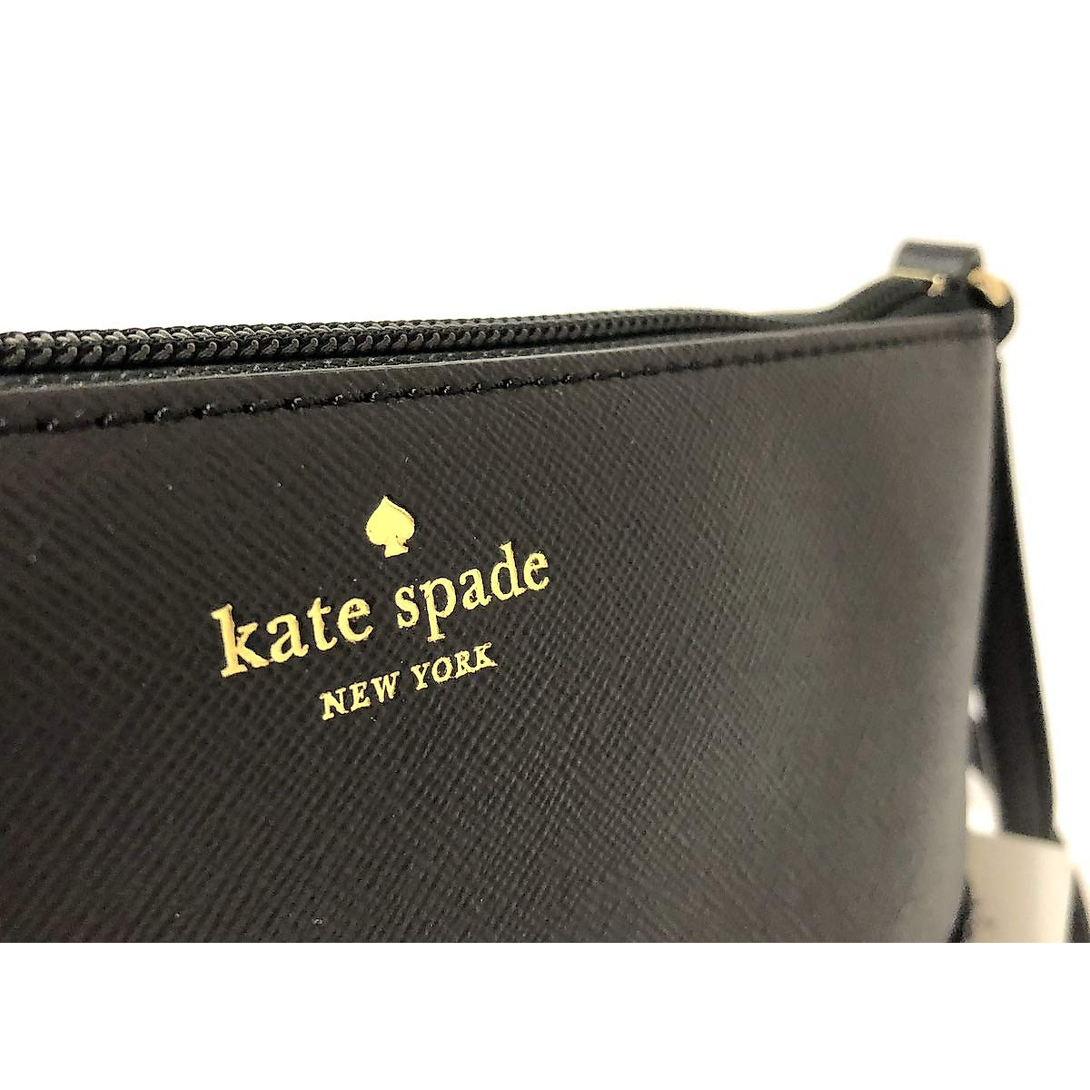 Kate Spade Ramey Greta Court Glitter Saffiano Leather Crossbody Bag Black
