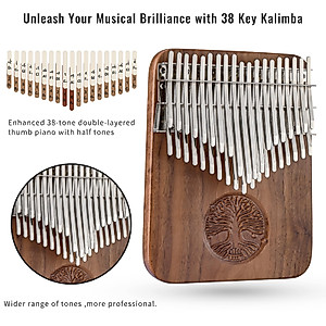 LOOP Kalimba Thumb Piano 32 Key C-Tuned Musical Instruments Double Layer Flat Board Popular Board Instrument with Kalimba Song Book,Tuning & More for Children Adults Beginners and Professionals