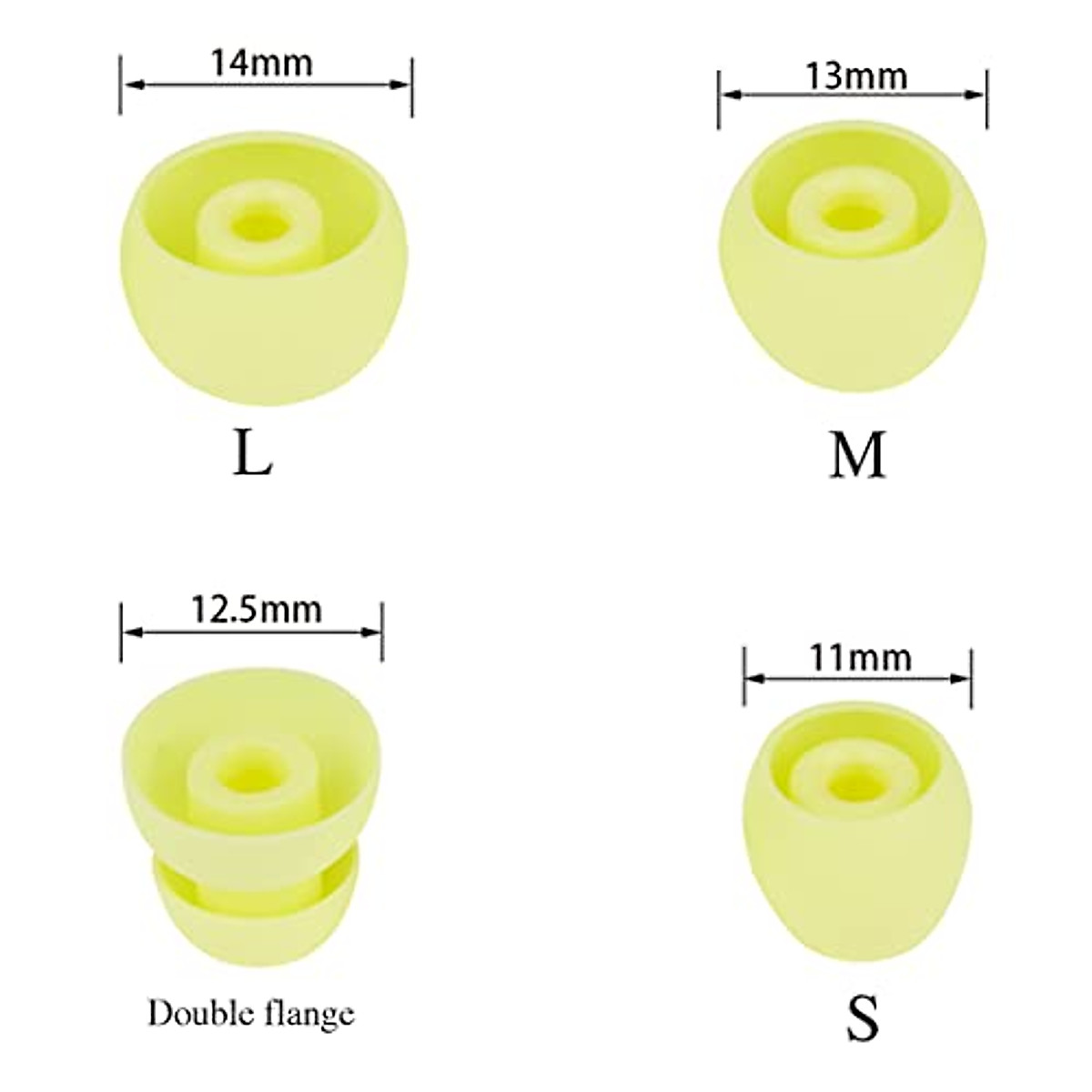 Earbud Tips Replacement Earbud Tips Earbud Replacement Tips Earbuds Replacement Tips Ear Pads Ear Cushions Ear Tips for Earbuds for Powerbeats Pro Beats Wireless Earphone Headphones 4 Pairs (Yellow)