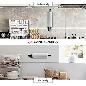 Paper Towel Holder, Paper Towel Roll Rack - Under Cabinet Paper Towel Holder for Kitchen, Stainless Steel Paper Towel Holder Wall Mount, Self Adhesive or Drilling Paper Towel Bar, Paper Towel Rack