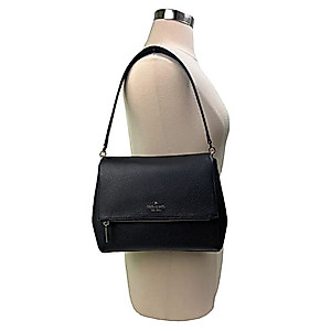 Kate Spade Leila Medium Pebbled Leather Shoulder Bag (Black)