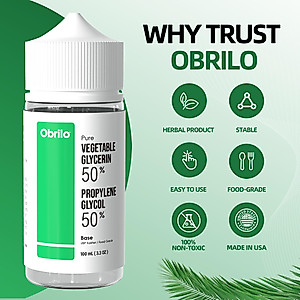 100 mL (3.3 oz.) 70/30 Blend Vegetable Glycerin (VG) & Propylene Glycol (PG), Pure USP Kosher, Food Grade, DIY