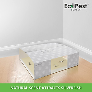 Silverfish Trap — 20 Pack | Sticky Indoor Glue Trap for Silverfish, Firebrat, and Other Bugs and Crawling Insects | Adhesive Silverfish Killer Paks, Monitor, and Detector with Natural Bait Attractant