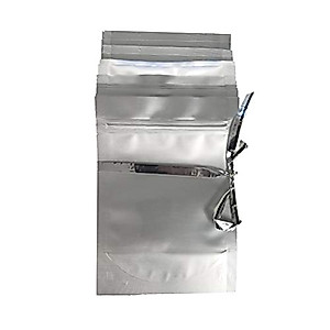 7.5 Mil Mylar Bags/Pouches - Multiple Sizes Genuine Odor-Proof Aluminum Foil-Lined Bag for Long Term Food, Grain, Baking, Storage Container (50) (5"x7"x3"gussetted zip seal)