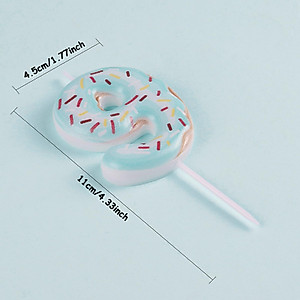 iNINGER 2nd Birthday Candles,Number 2 Candle,Donut Party Decorations for Birthday,Donut Birthday Candles Birthday Candle for Cake,Vibrant and Fun Cake-Topper and Decor, Perfect for Celebrations