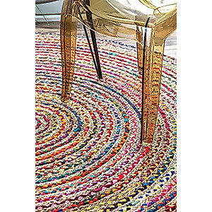 nuLOOM Aleen Bohemian Cotton/Jute Area Rug, 5' x 8' Oval, Multi
