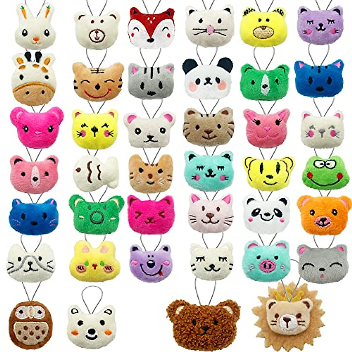 XIPEGPA 40 PCS Mini Animal Plush Toys Set Cute Small Animal Stuffed Toy Keychain for Party Favors Keychain Ornament for Goody Bag Easter Egg Stuffers Carnival Birthday Party Classroom Prizes