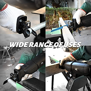 Reciprocating Saw，8.5 Amp Motor,Quickly Cut Depth in Wood and Metal Cutting By 1020W,3/4"(28mm) Stroke Length, 2800SPM and 6" Max.