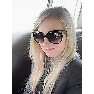 The Fresh Women's Oversized Square Jackie O Cat Eye Hybrid Butterfly Fashion Sunglasses - Exquisite Packaging (719201New Demi, Gradient Brown)