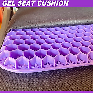 BIRTIMO Gel Seat Cushion for Office Chair, Car Seat Cushion - Long Sitting, Back, Tailbone Pain Relief Cushion, Gel Cushion for Wheelchair