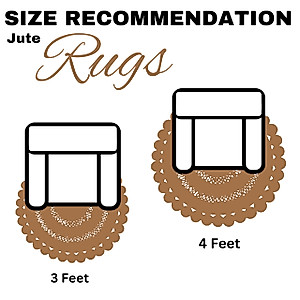 Limecasa,Hand Woven Farmhouse Jute Area Rug 3 Ft Round Natural Yarn, Rustic Vintage Beige Braided Reversible Rug, Eco Friendly Rugs for Bedroom, Kitchen, Living Room, Farmhouse 100% Jute Rug