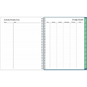 Blue Sky 2023-2024 Academic Year Teacher Weekly and Monthly Lesson Planner, 8.5" x 11", Flexible Cover, Wirebound, Ditsy Dapple Light (132002-A24)
