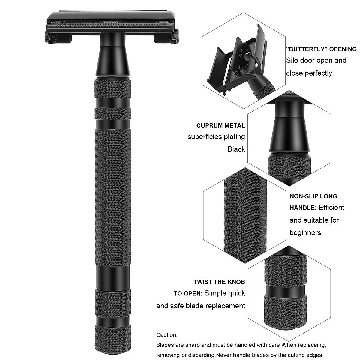 PerPro Deluxe Shaving Kit for Men Wet Shave,Safety Razor with 10 Blade Refills, Friendly Shaving Brush,Heavyweight Base Shaving Stand,SUS304 Stainless Steel Soap Bowl