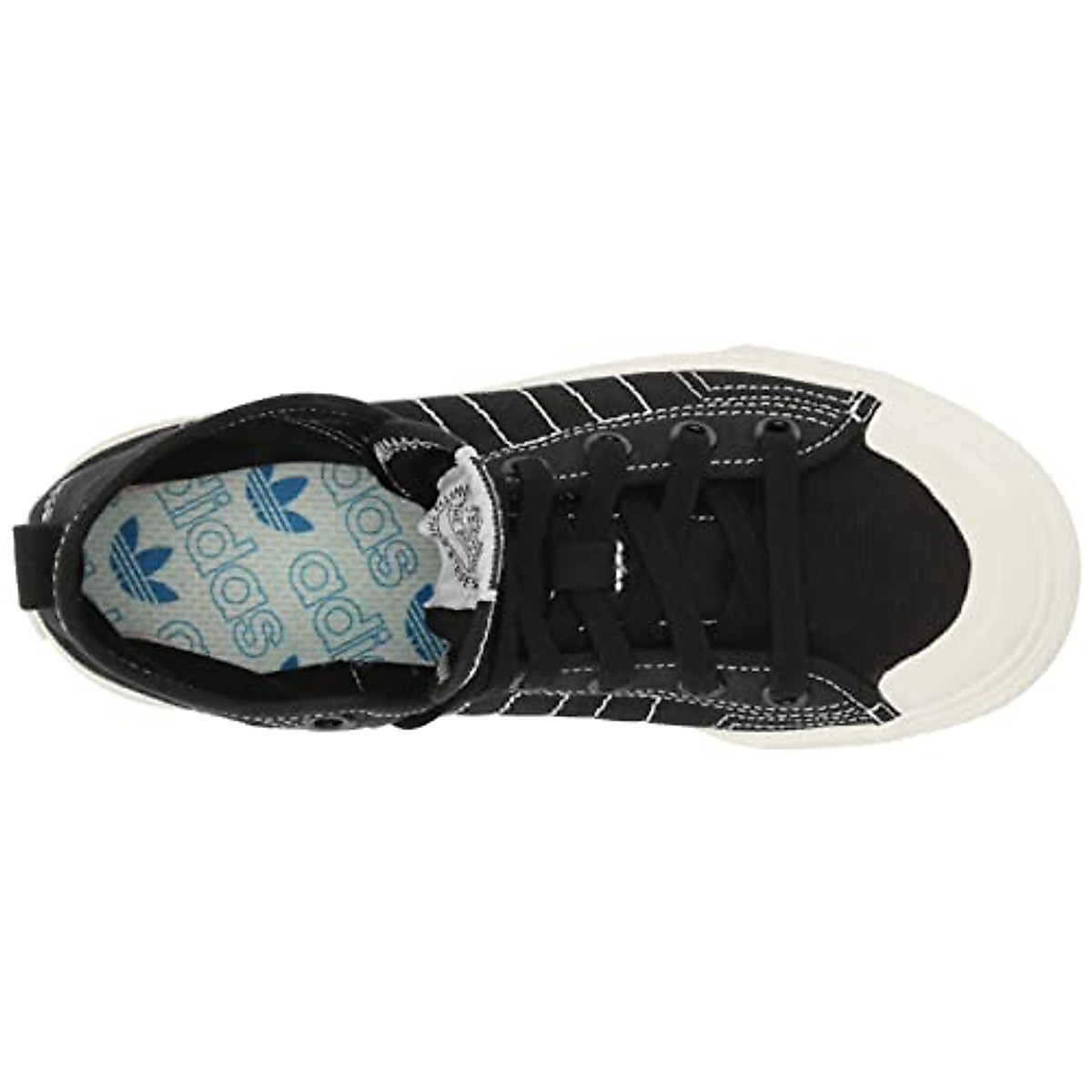 adidas Originals Men's Nizza Hi RF Sneaker, Black/White/Off White, 6.5