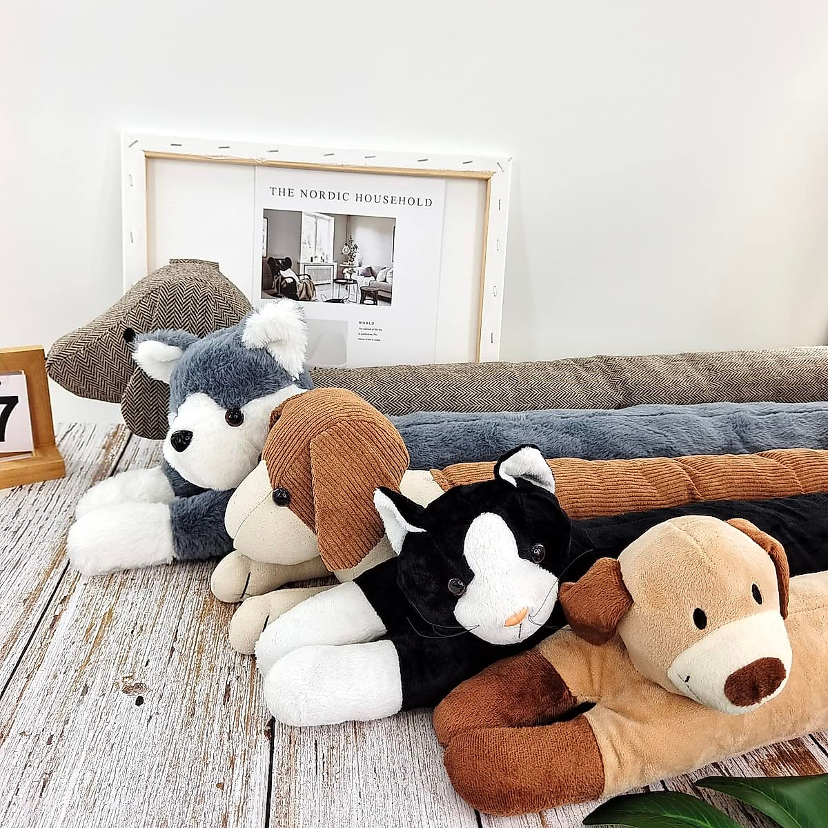 Fabric Under Door Draft Stopper Weather Stripping Sound Proof Bottom Seal Heavy Duty Reduce Noice Window Draft Stopper Decorative Cute Dog