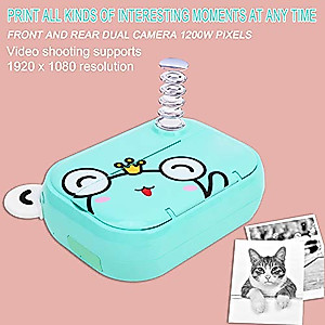 Mini Instant Camera, 2.4 Inch IPS Eye Protection Screen Selfie Camera with Rich and Interesting Filters Mini Educational Camera for Kids(Frog)