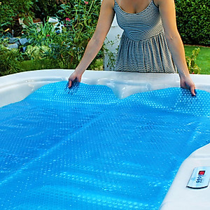 Spa Depot Thermo-Float 16-mil 6ft x 6ft Hot Tub Bubble Cover Floating Spa Blanket - trimmable Heavy-Duty Insulating Solar Heating