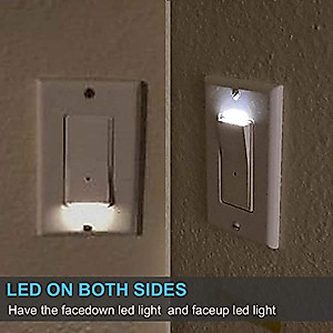 4Pack SOZULAMP 3 Way Wall Light Switch with LED Night Light 15Amp 120/277Volt Decora Rocker, Automatic On/Off Sensor, White