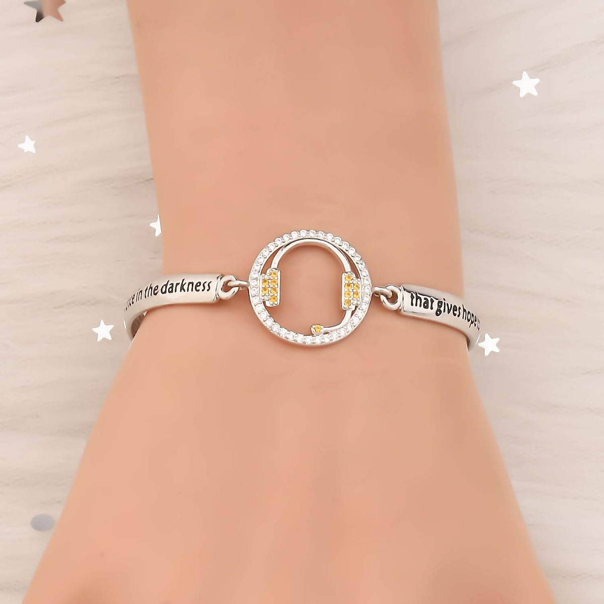 AKTAP 911 Dispatchern Charm Bangle Emergency Operator Jewelry Always Remember It's Your Voice in The Darkness That Gives Hope Thank You Gift for Her (911 Loop Bracelet)