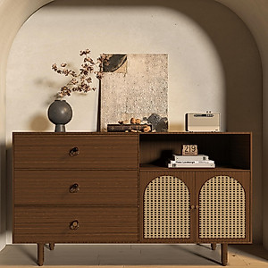 BAYYA Brown Wood Grain Contact Paper Waterproof Peel and Stick Wallpaper Walnut Look Furniture Sticker for Kitchen Cabinet Table Door Floor Shelf Drawer Liner Self-Adhesive Vinyl Film Wall Covering