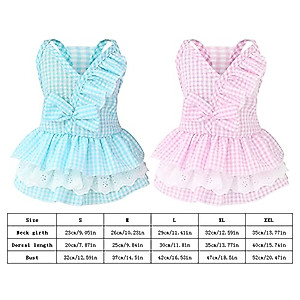 Pug Sweater Summer Cotton Pet Dress Spring and Summer Pet Clothes Spring Cute Pet Supplies Cotton Peach Dress Bow Skirt