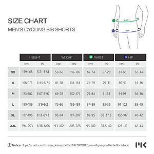 MY KILOMETRE Mens Cycling Bib Shorts with Big Side Pockets Padded Bib Shorts Cycling Bike Shorts Blue