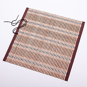 Bamboo Calligraphy Brush Holder Rollup Protection, 8 Compartments Pouch Organizer 36x36cm (14x14") - Large