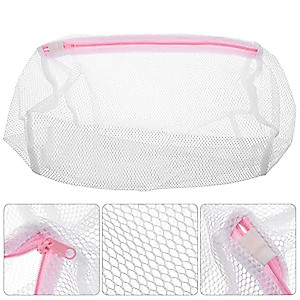 SOLUSTRE 5Pcs Mesh Laundry Bags Cylinder Shape Laundry Bag with Zipper Heavy Duty Fine Mesh Wash Bag Travel Storage Organize Bag for Lingerie Delicates Baby Clothes Socks, Pink