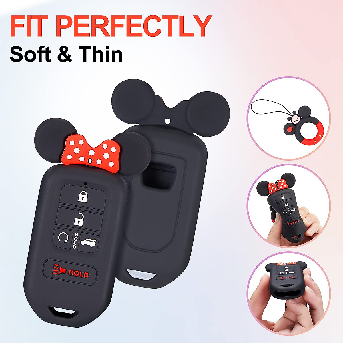 Akkya for Honda Key Fob Cover Keychain Accessories 0216