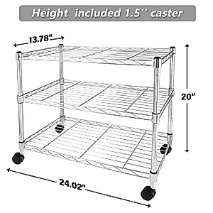 Simple Deluxe Heavy Duty 3-Shelf Shelving Unit, 24.02" D x 13.78"W x 21.97" H, 3 Tier