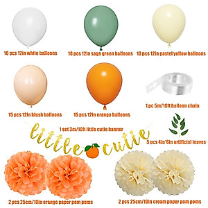 Little Cutie Baby Shower Decorations Orange Yellow Balloons Garland Arch Kit Orange Scatter Confetti Table Decorations Little Cutie Banner for Gender Reveal Little Cutie Tangerine Birthday Party Decor