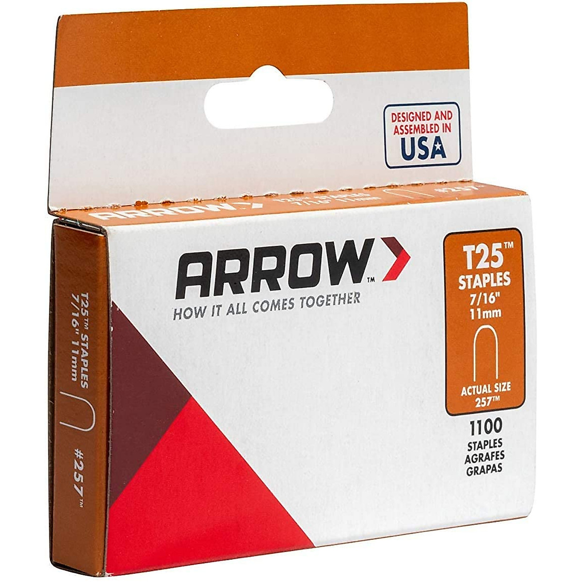 Arrow Heavy Duty T25 Round Crown Staples for Cable and Low Voltage Wiring, 1100 Pack, 7/16 Inch