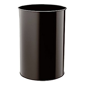 Durable 30 Litre Metal Round Waste Bin - Black