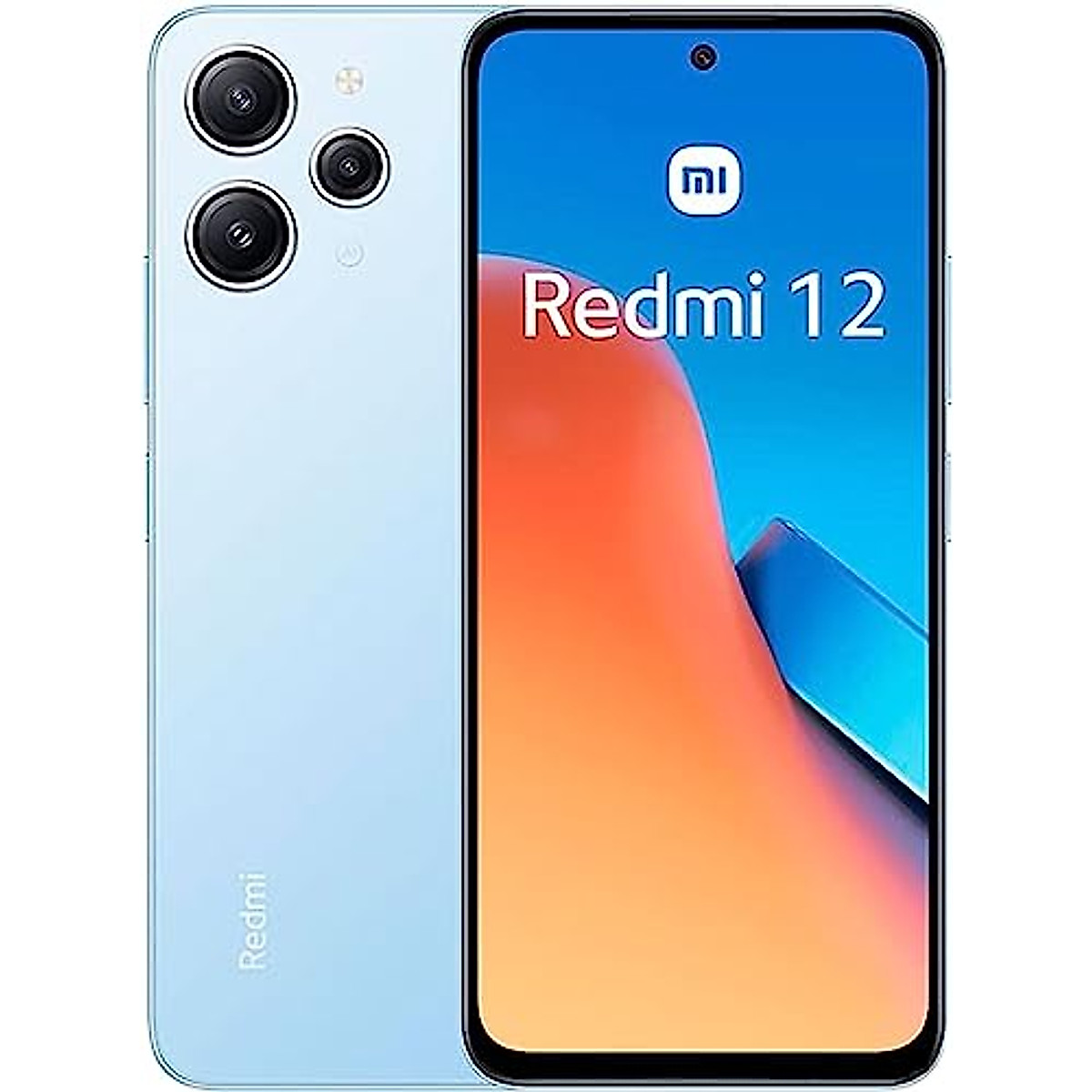 Xiaomi Redmi 12 4G LTE (128GB + 4GB) Factory Global Unlocked 6.67" 50mp Triple Camera (Tmobile Mint Tello Global) + Extra (w/Fast 51W Dual USB Car Charger Bundle) (Sky Blue + Car Charger)