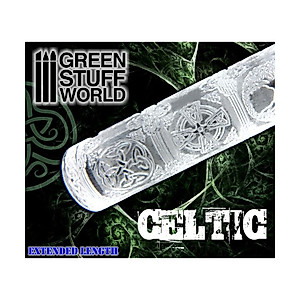 Green staff World Rolling pin Celtic Motifs Miniature Tools GSW-51