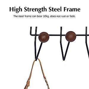 BJTDLLX Practical Coat Rack, Wall-Mounted Wooden Coat Rack, Modern Wall Hanger Candy Coat Hooks with Painted Solid Walnut Wooden Balls, Classic Mid Century Hat Clothes Coat Rack Hang It All