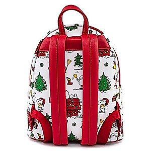 Loungefly Peanuts Snoopy Holiday AOP Adult Womens Double Strap Shoulder Bag Purse