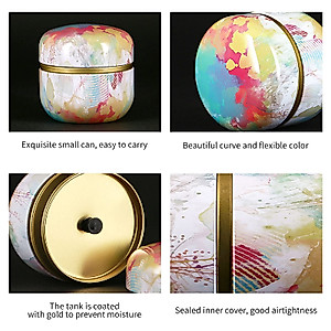 Topwon Body Powder Container with Powder Puff for Baby Women Talc Free Dusting Loose Powder Case Home Travel Powder Box (Colorful)