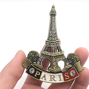 Eiffel Tower Paris France Fridge Magnet 3D Metal Handmade Craft Tourist Travel City Souvenir Collection Letter Refrigerator Sticker