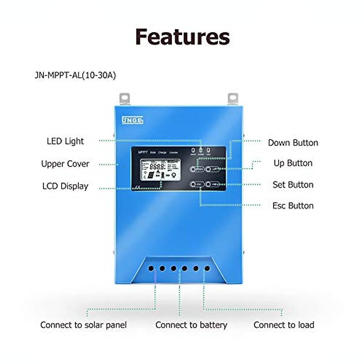 SolaMr 20A MPPT Solar Charge Controller 12V / 24V / 48V Auto Working Buck Solar Panel Battery Regulator Maintainer with LCD Display for Solar Panel Battery Overload Protection