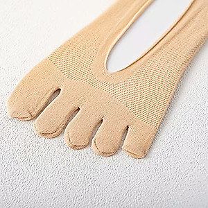 GDJGTA 156 Pairs Five Toes Socks for Women,Athletic Orthopedic Compression Socks Toe Separated Low Cut Liner with Gel Tab, A Beige, One Size