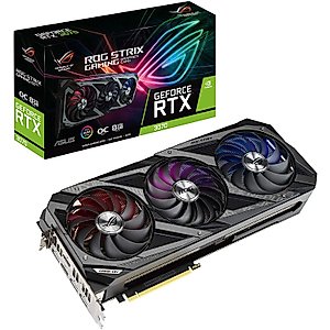 ASUS ROG STRIX NVIDIA GeForce RTX 3070 Gaming Graphics Card (PCIe 4.0, 8GB GDDR6, HDMI 2.1, DisplayPort 1.4a, Axial-Tech Fan Design, 2.9-Slot, Super Alloy Power II, GPU Tweak II)