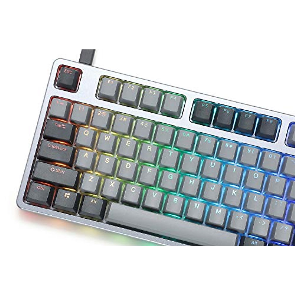 DROP CTRL High-Profile Mechanical Keyboard — Tenkeyless TKL (87 Key) Gaming Keyboard, Hot-Swap Switches, Programmable, Backlit RGB LED, USB-C, Doubleshot PBT, Aluminum (Gray, Cherry MX Brown)
