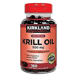 Kirkland Signature Krill Oil 500 Milligram 160 Softgels