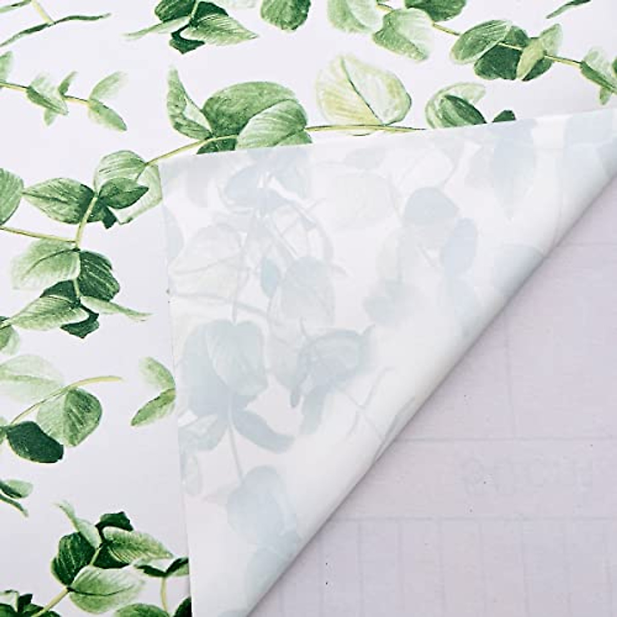 Yifasy Drawer Shelf Liner Green Leaf Self-Adhesive Furniture Inner Lining Paper Sheet Removable Wallpaper Roll 118x18 Inch