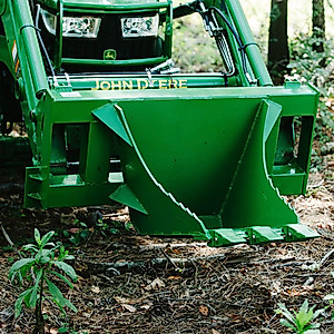 Titan Attachments USA Made Green Extreme Duty Stump Bucket Tree Spade Scoop Digger, Fits John Deere Hook and Pin